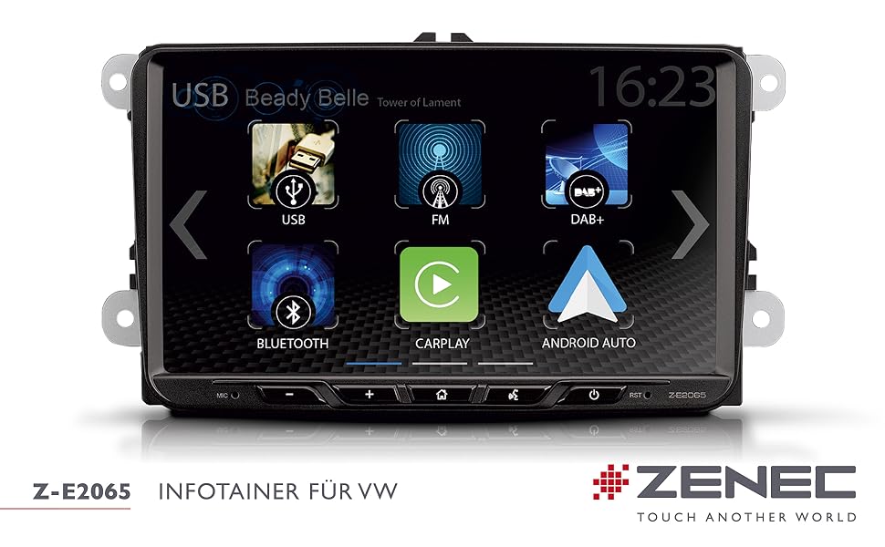 ZENEC Z-E2065 Autoradio Media Receiver kompatibel mit VW, Seat, Skoda Fahrzeugen,Touchscreen ...